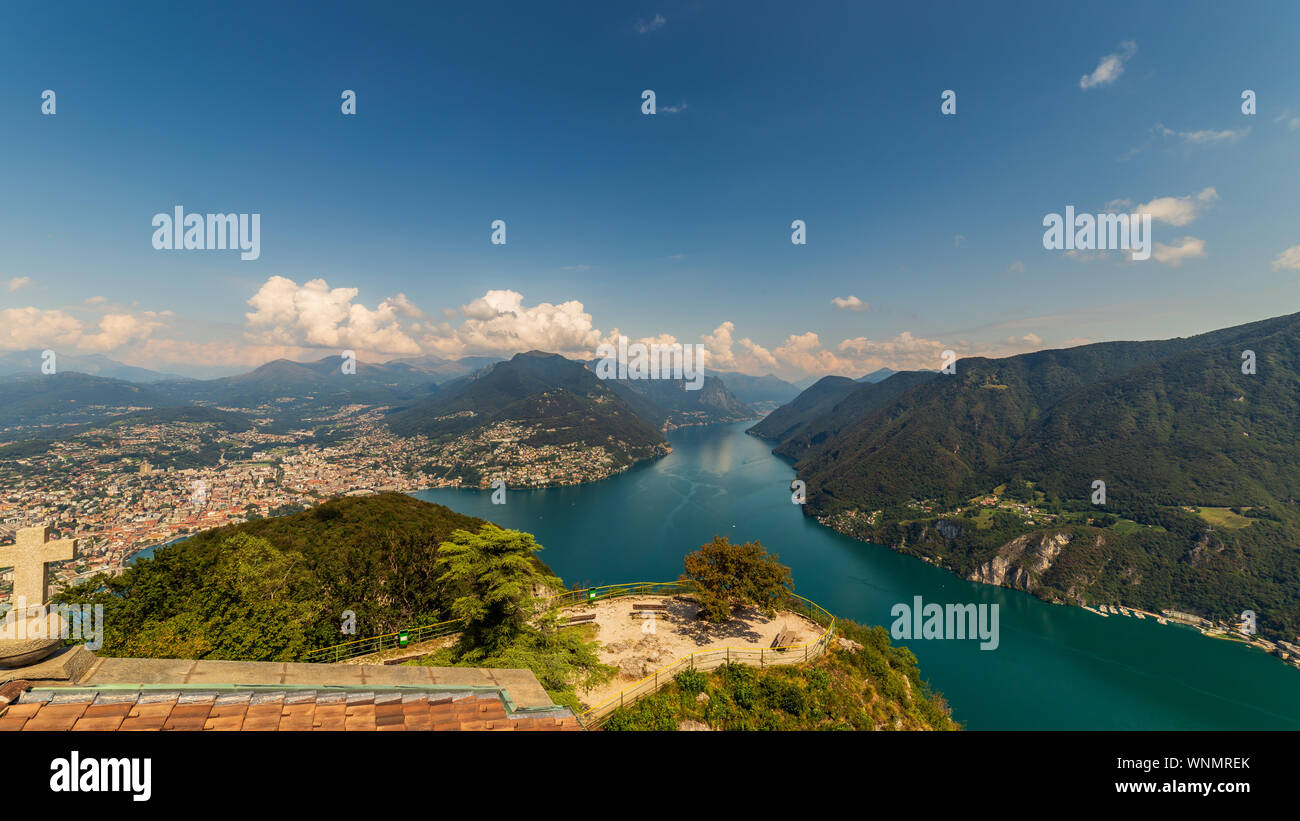 Panorama of lake lugano hi-res stock photography and images - Alamy