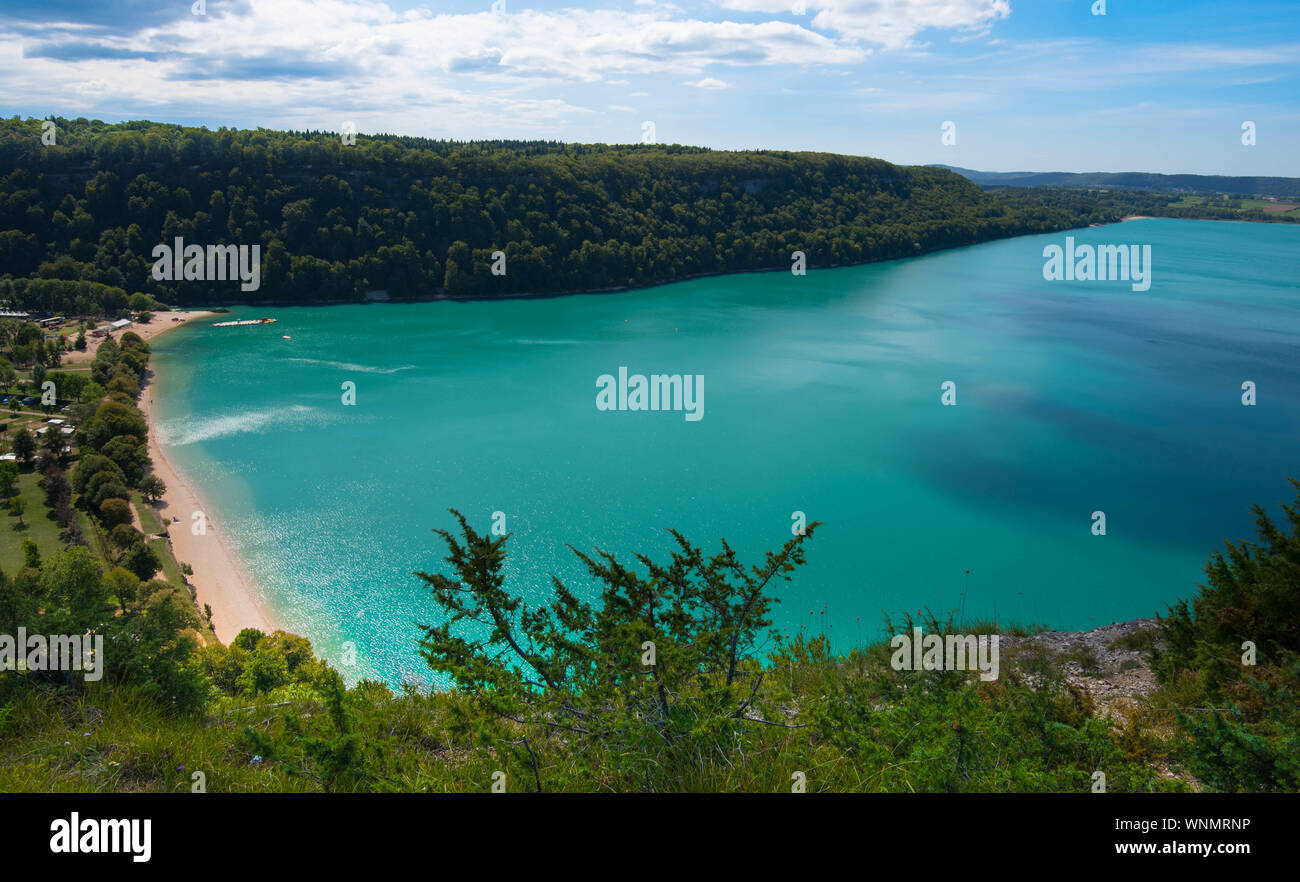 Lake "Lac Chalain" in the Franche Comté area in France Stock Photo - Alamy