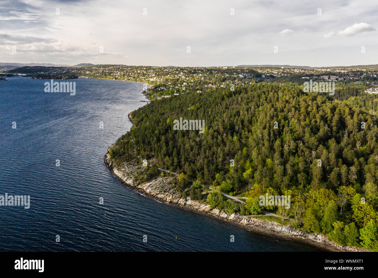 The coast of Oslo from the sky Stock Photo - Alamy