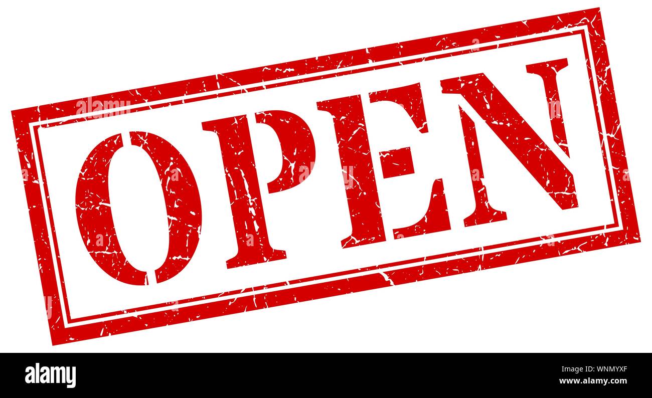 open stamp. open square grunge sign. open Stock Vector Image & Art - Alamy