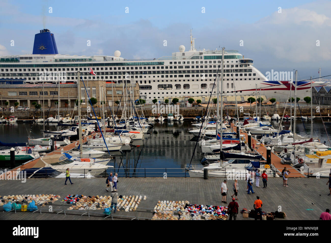 P & O Cruise Ship 'Aurora' Moored in Vigo Harbour in North West Spain ...