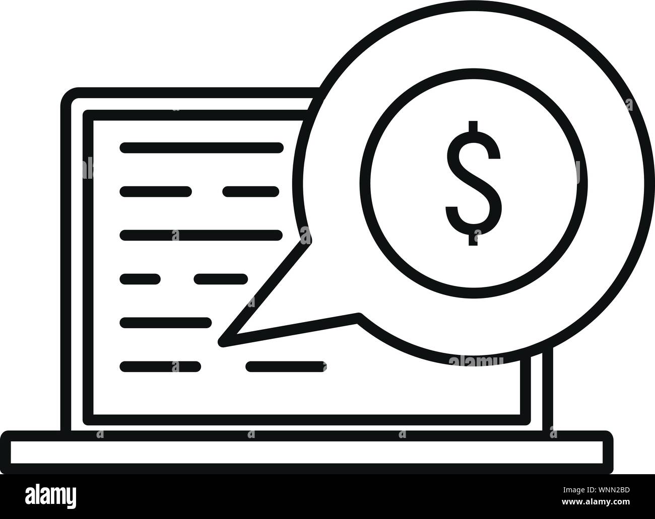 Internet laptop banking icon. Outline internet laptop banking vector ...