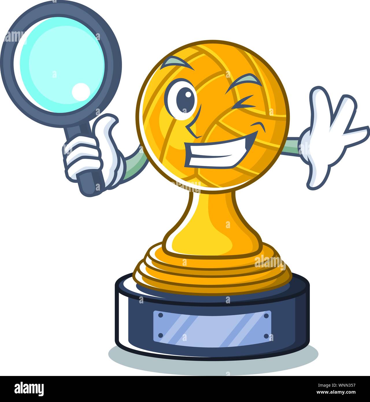 Detective volleyball cartoon trophy in mascot cupboard Stock Vector ...