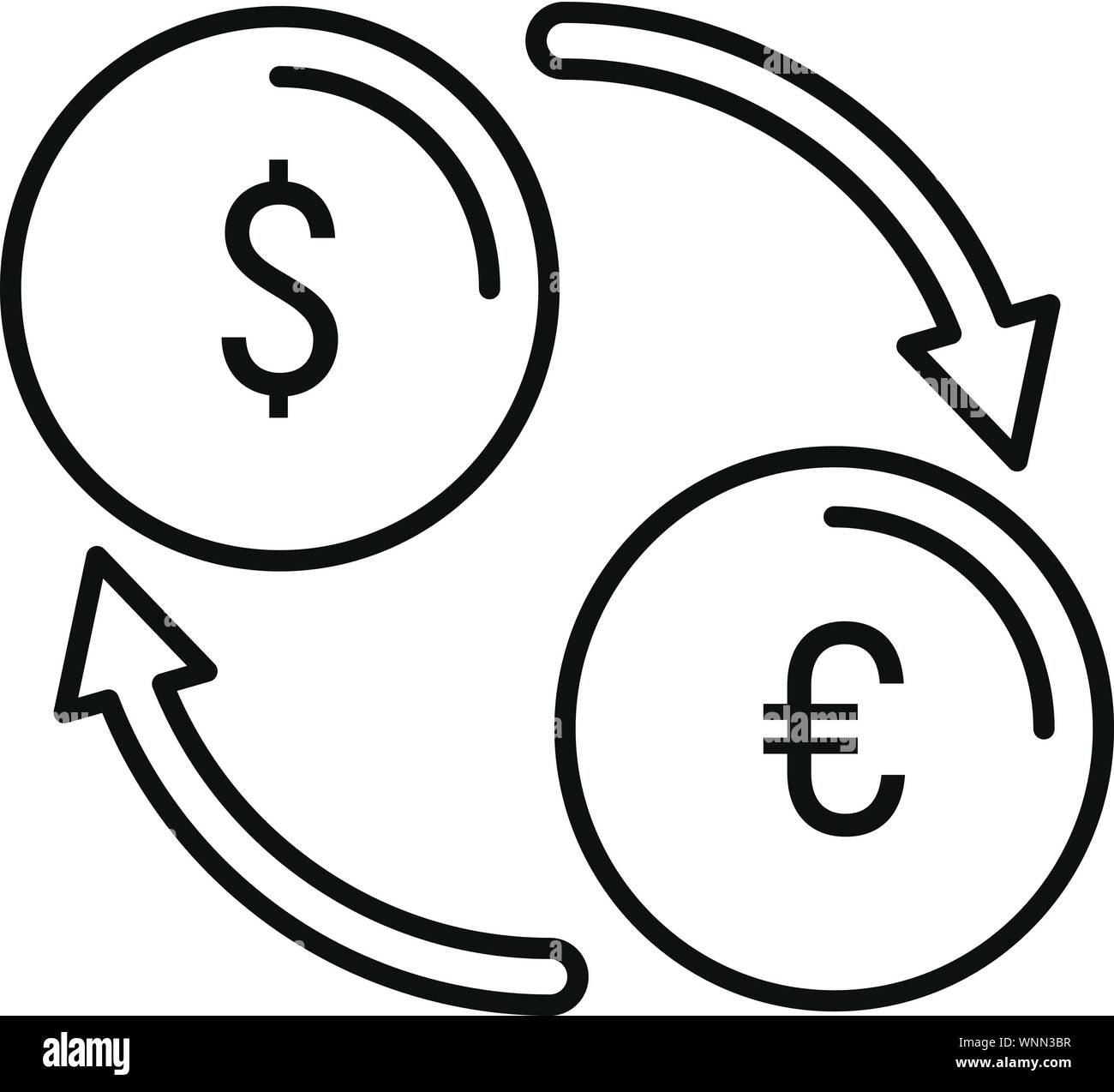 Money exchange icon. Outline money exchange vector icon for web design ...
