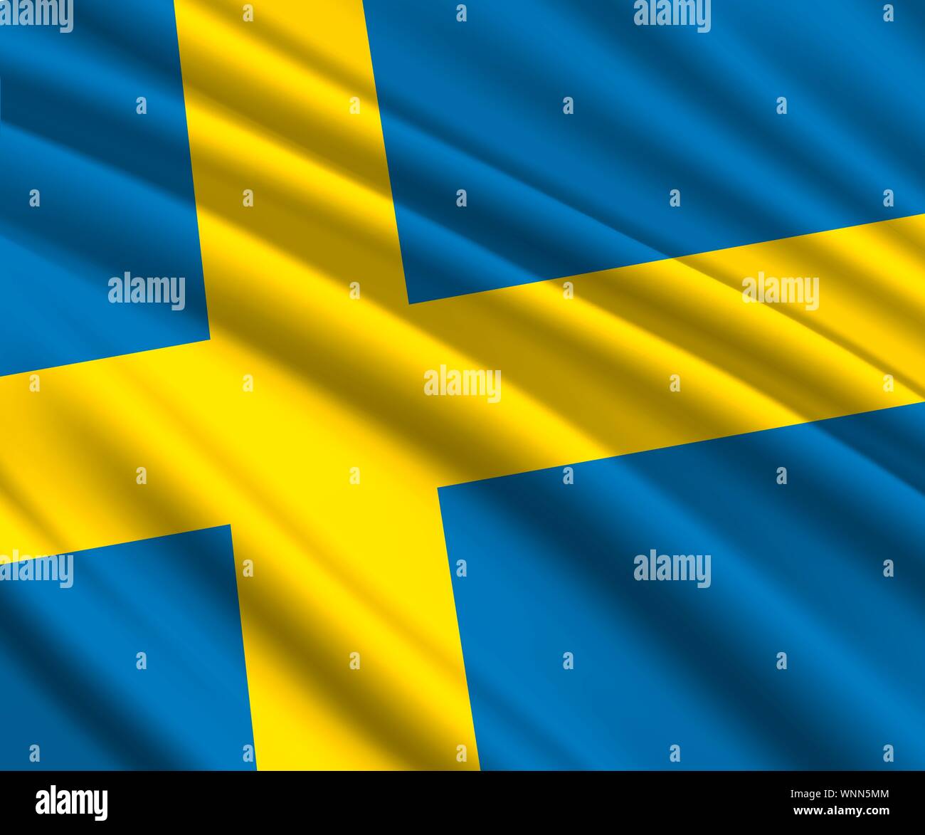 Waving sweden flag vector hi-res stock photography and images - Alamy