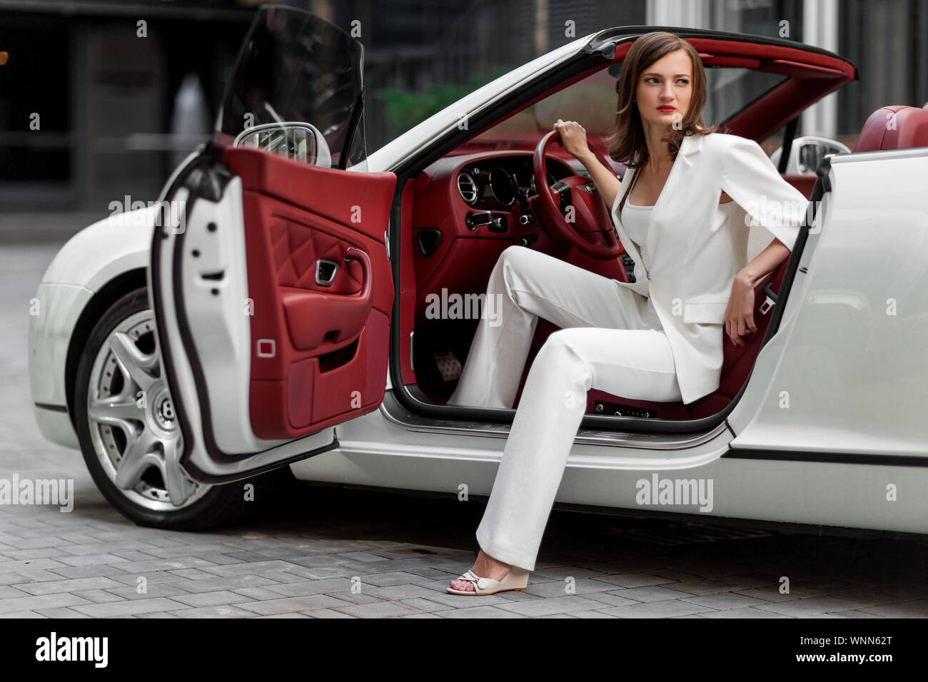 Business lady with expensive car Stock Photo - Alamy