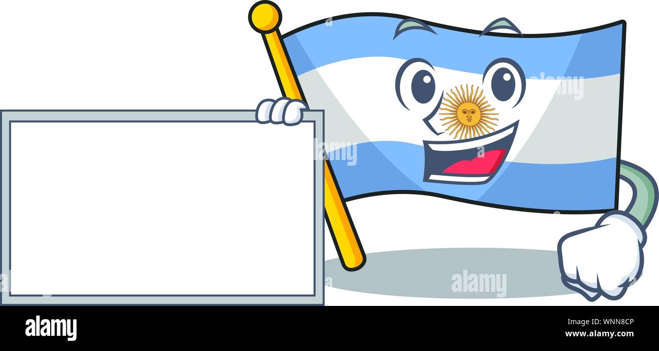 With board flag argentina cartoon the shaped mascot Stock Vector Image ...