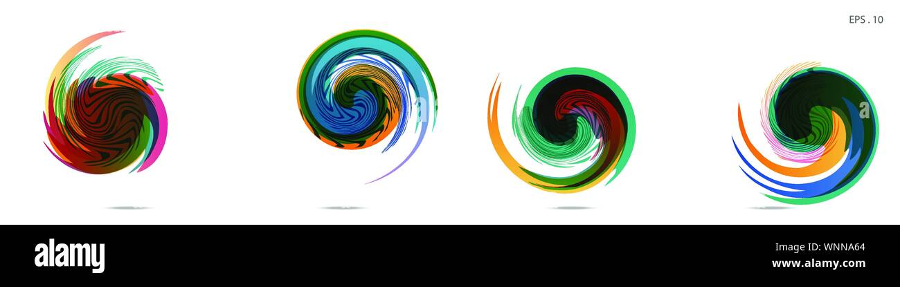Collection of modern abstract graphic elements. Vortex vector ...