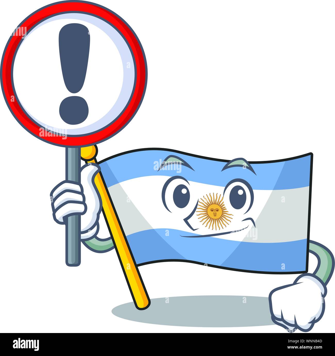With sign flag argentina cartoon the shaped mascot Stock Vector Image ...