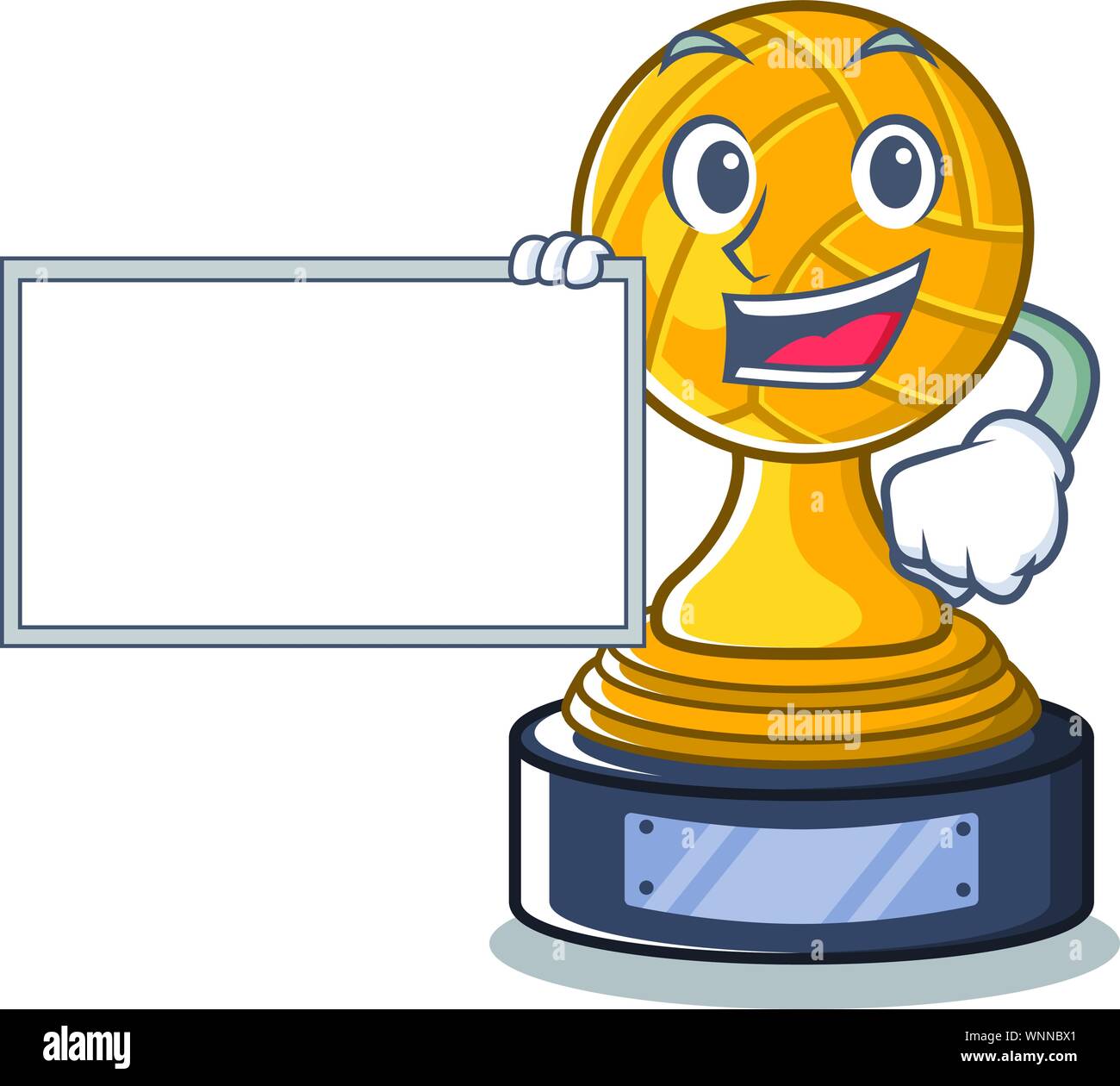 With board volleyball trophy isolated in the character Stock Vector ...