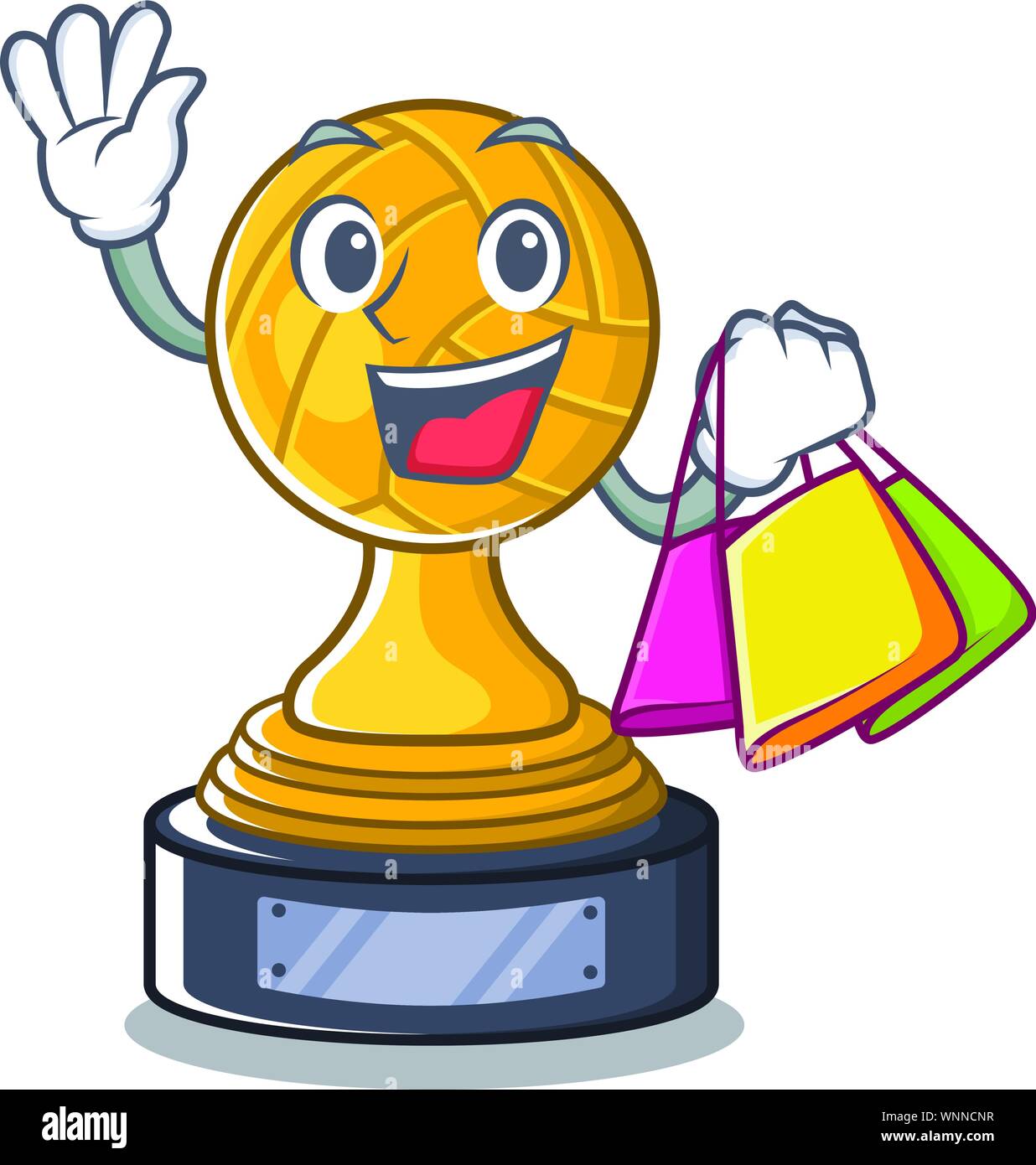 Shopping volleyball cartoon trophy in mascot cupboard Stock Vector ...