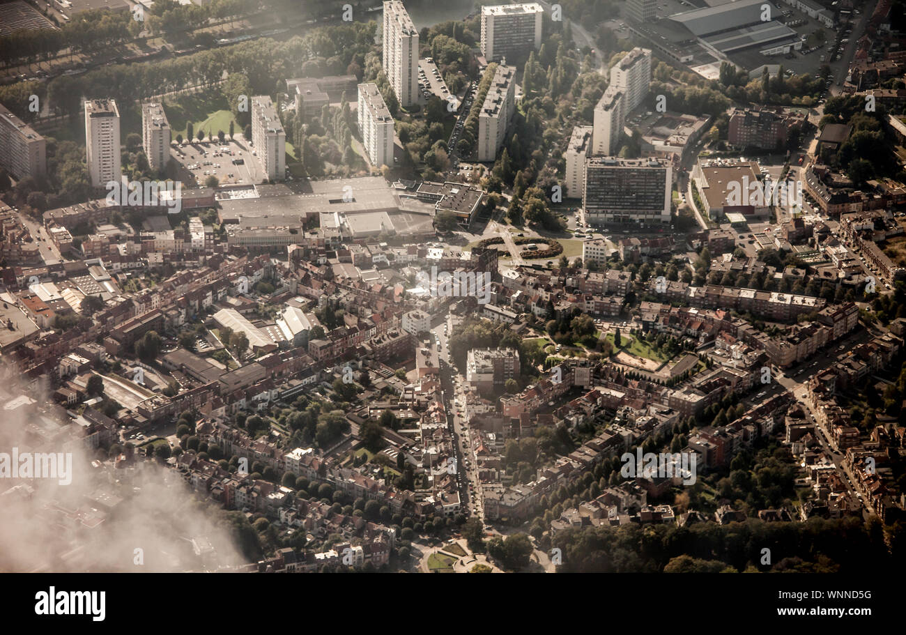 Aerial view of Brussels, Belgium from an airplane Stock Photo - Alamy