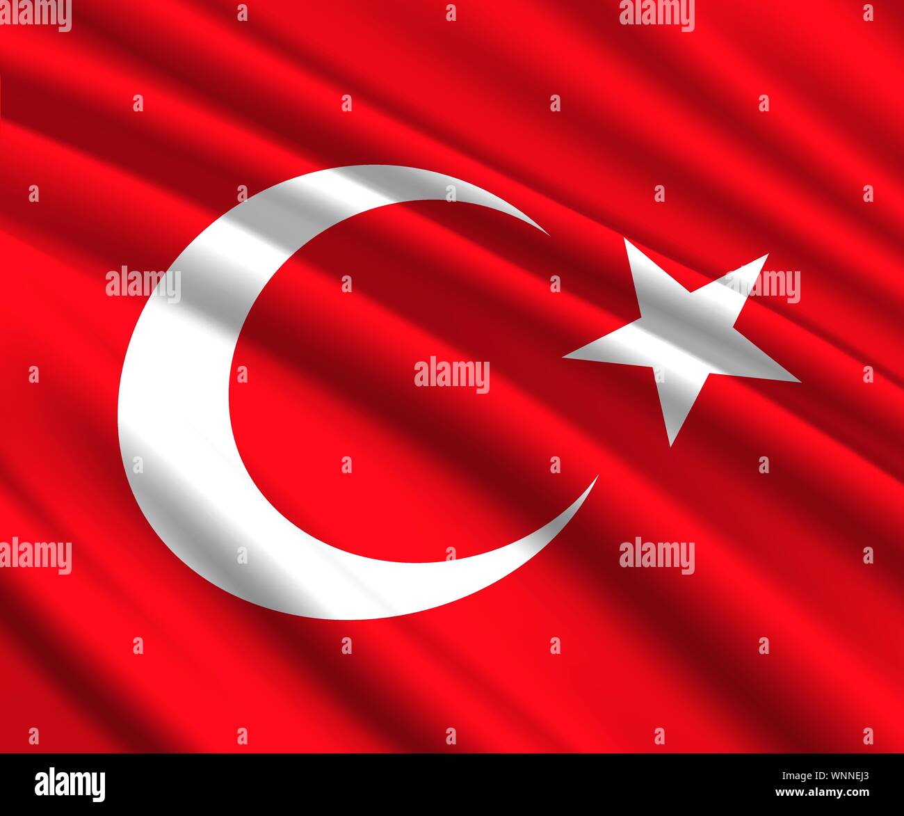 Background with 3d waving flag of Turkey Stock Vector Image & Art - Alamy