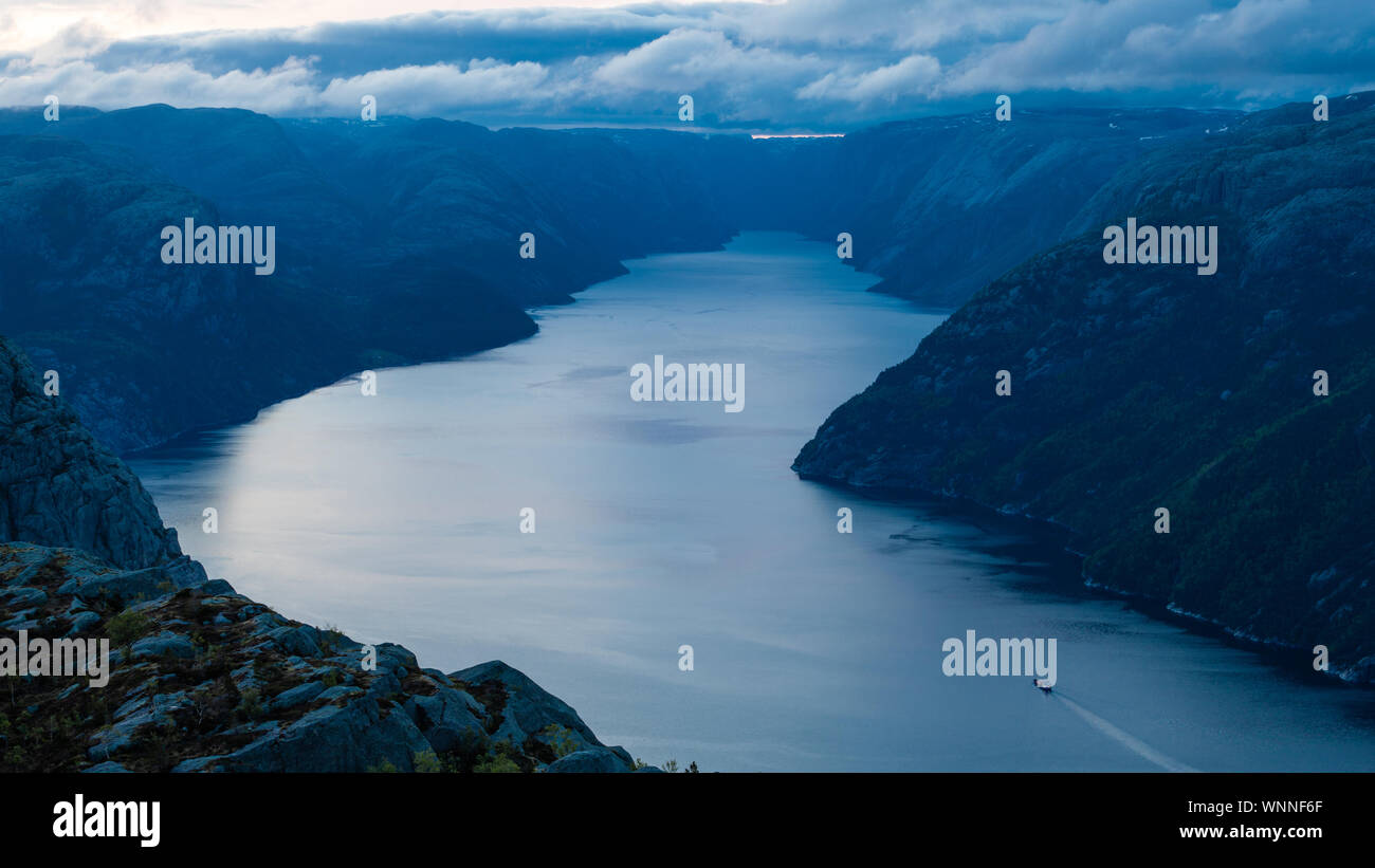 Lysefjord as seen from Pulpit Rock in Norway Stock Photo - Alamy