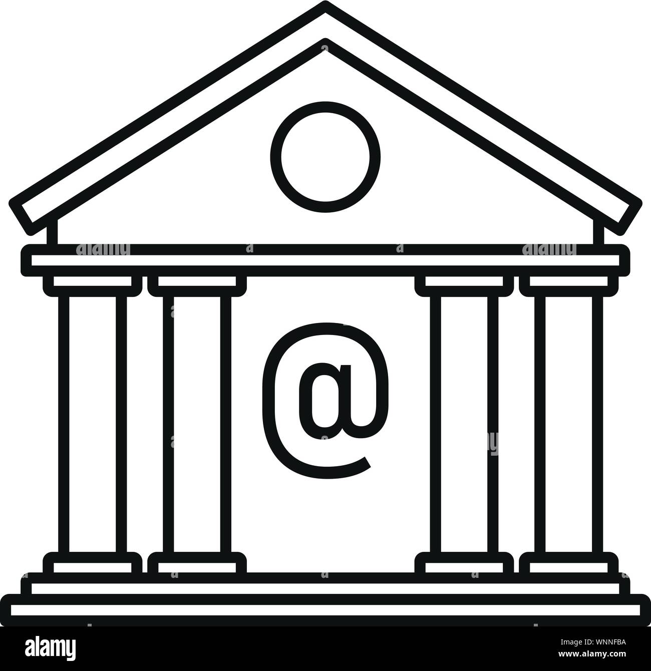Bank building icon. Outline bank building vector icon for web design ...
