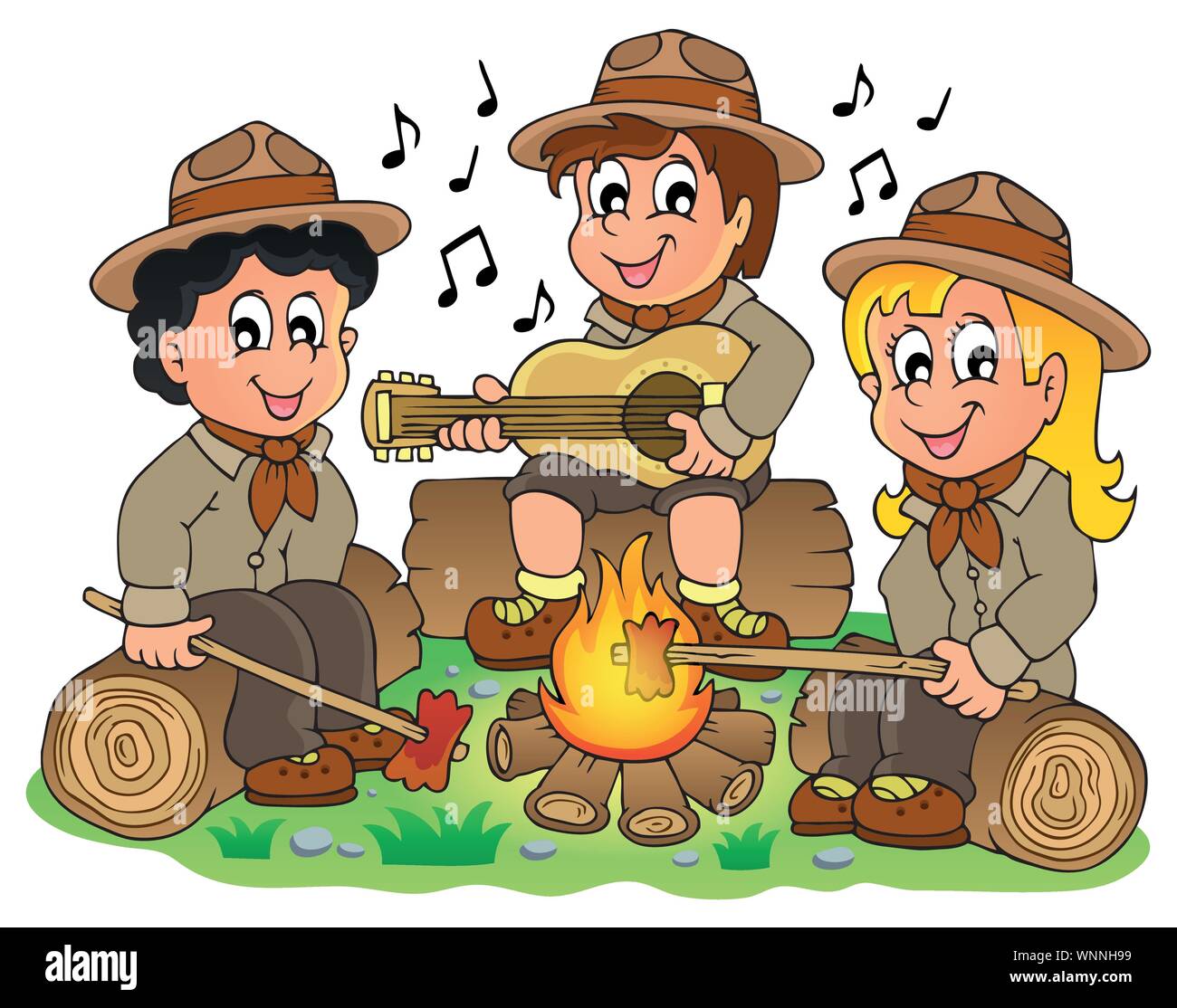 Campfire of boy scouts hi-res stock photography and images - Alamy