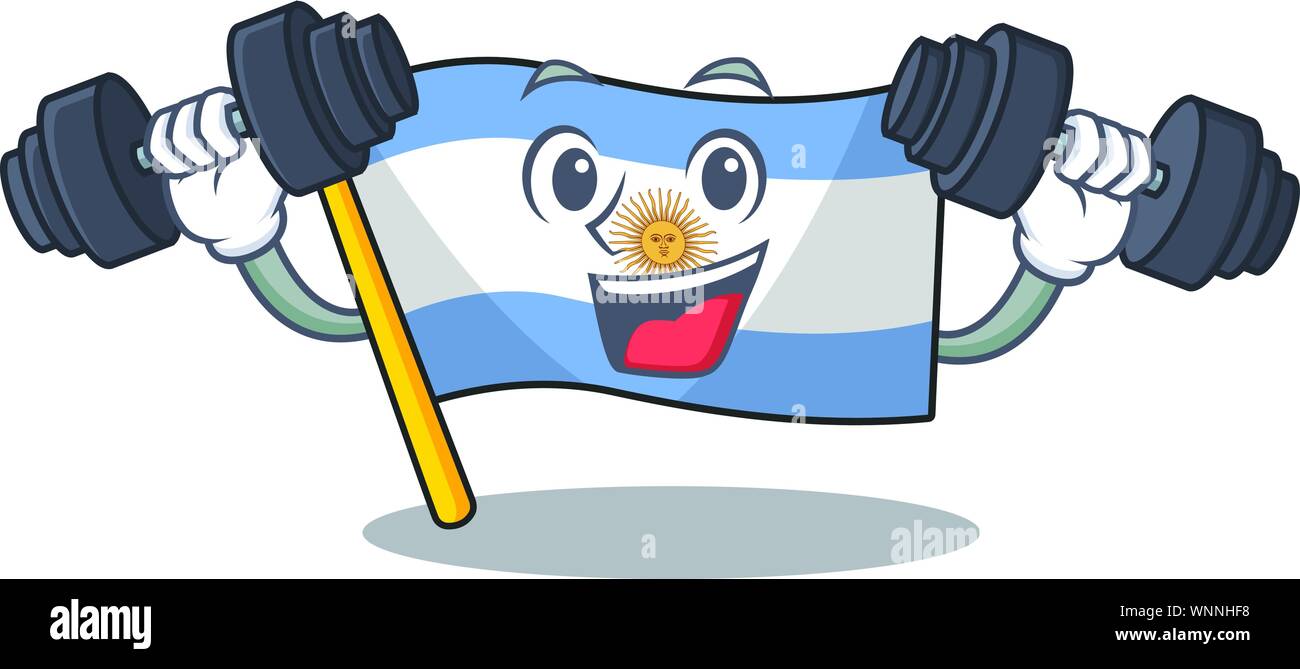 Fitness flag argentina cartoon the shaped mascot Stock Vector Image ...