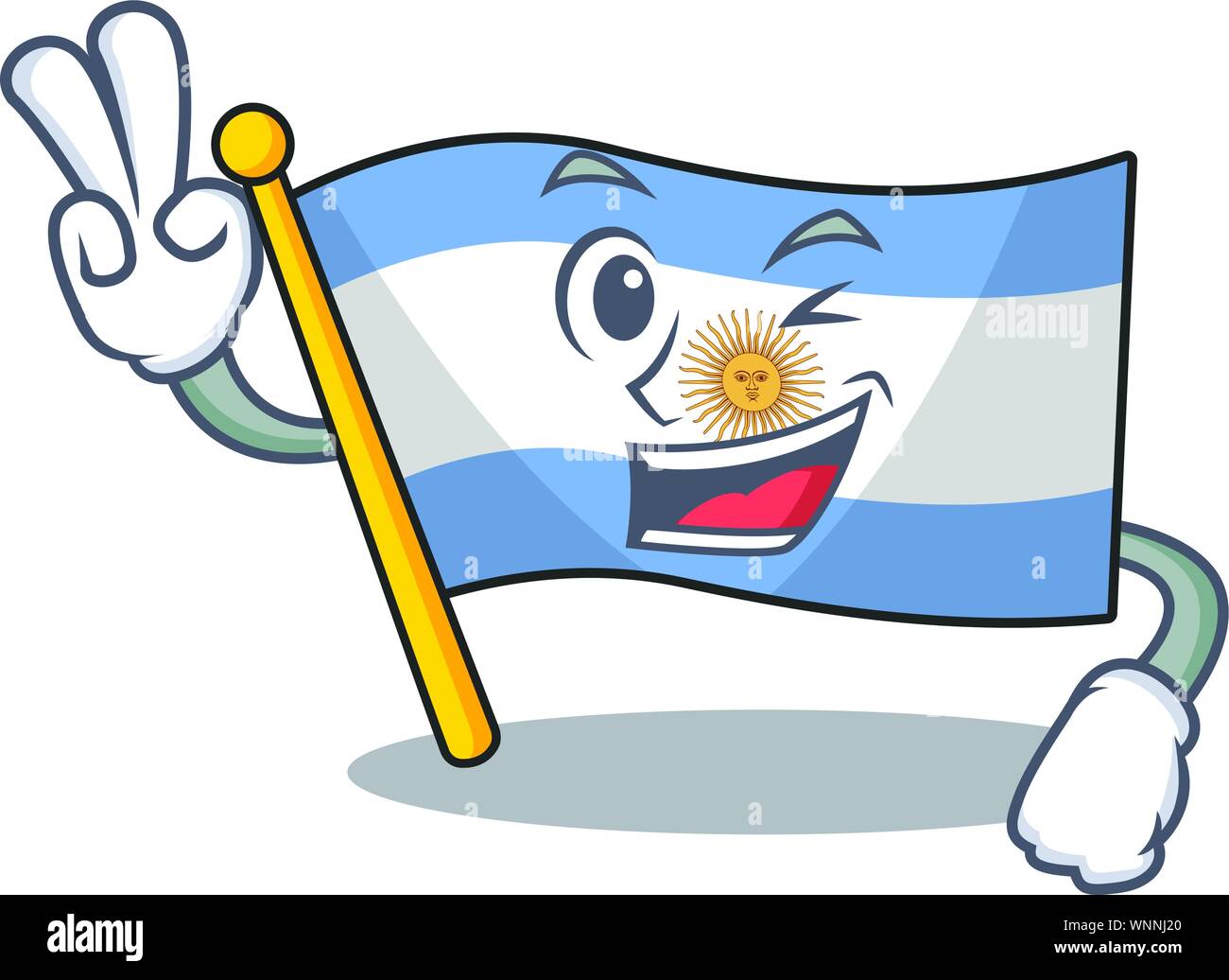 Two finger flag argentina isolated with the character Stock Vector ...