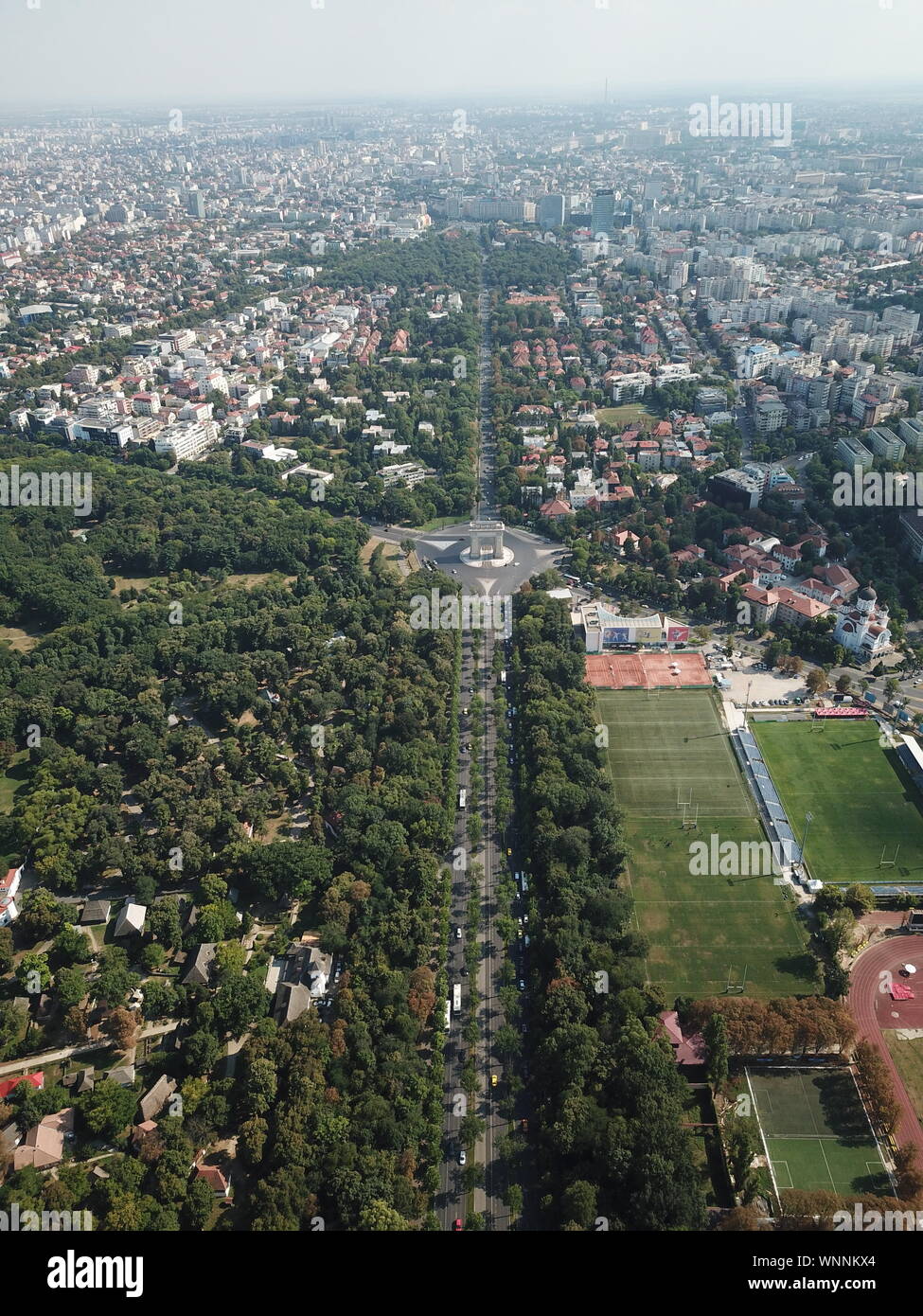 Bucharest Cityscape drone sights Romania Stock Photo - Alamy
