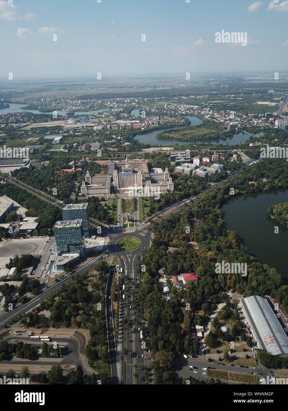 Bucharest Cityscape drone sights Romania Stock Photo - Alamy
