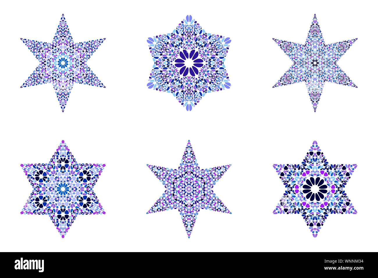Abstract flower ornament star shape collection - geometrical ornamental ...