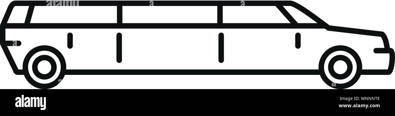 Retro limousine icon. Outline retro limousine vector icon for web ...