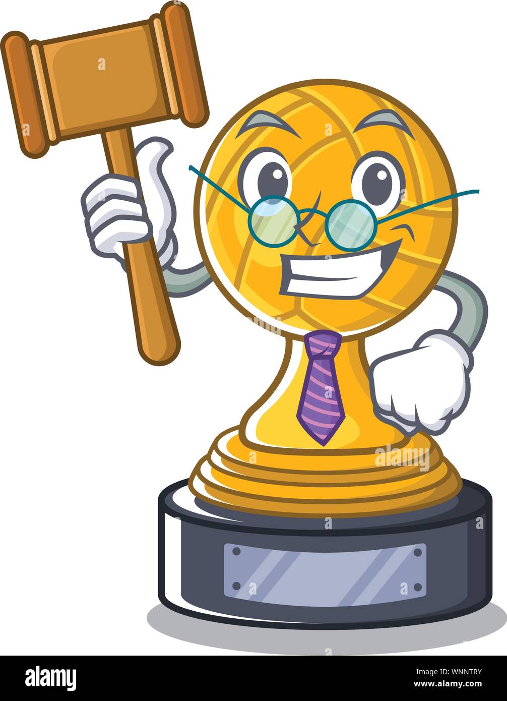 Judge volleyball trophy cartoon displayed above character table Stock ...