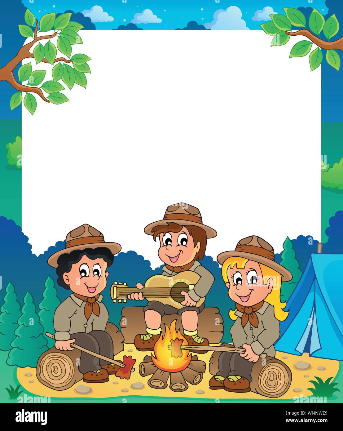 Children scouts thematic frame 1 Stock Vector Image & Art - Alamy