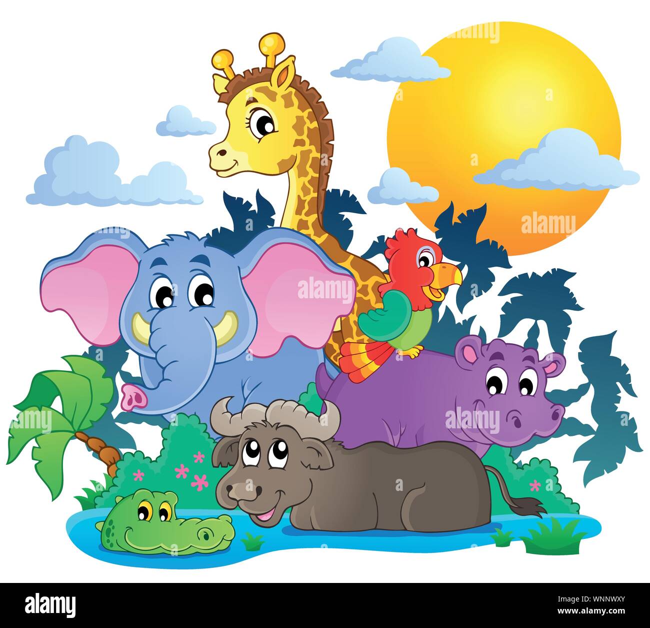 Head cute giraffe animals africa Stock Vector Images - Alamy