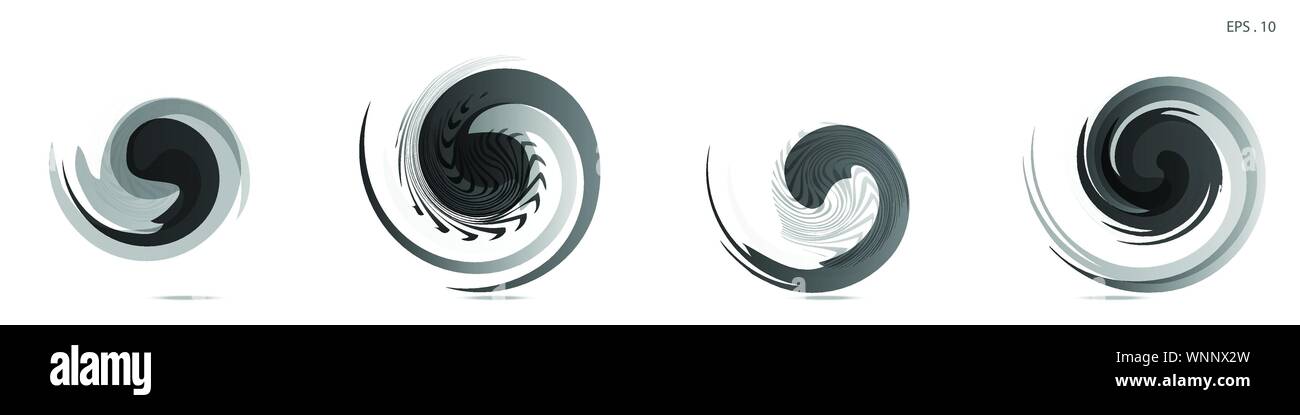 Collection of modern abstract graphic elements. Vortex vector ...