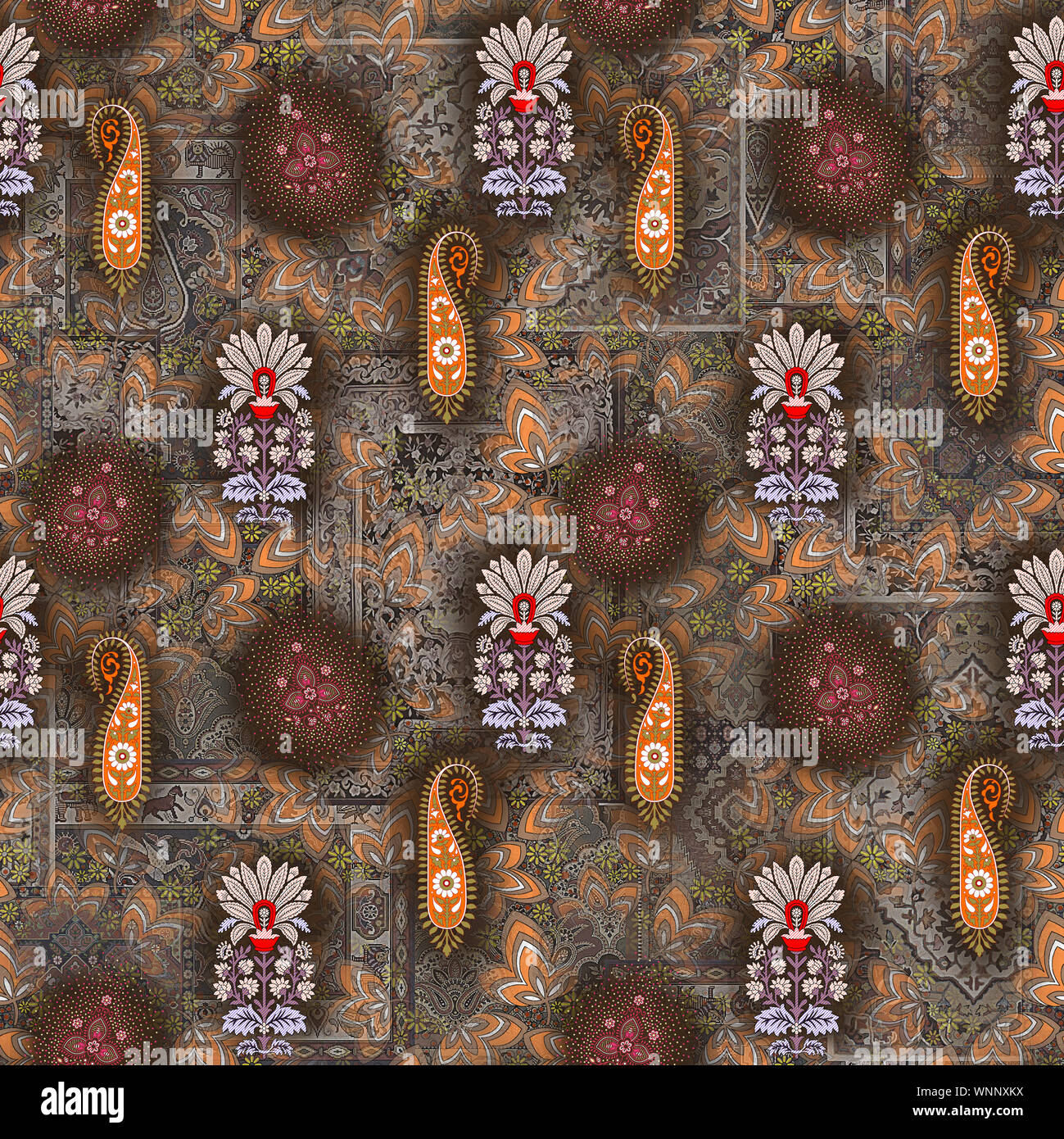 Seamless traditional Indian motif Stock Photo - Alamy