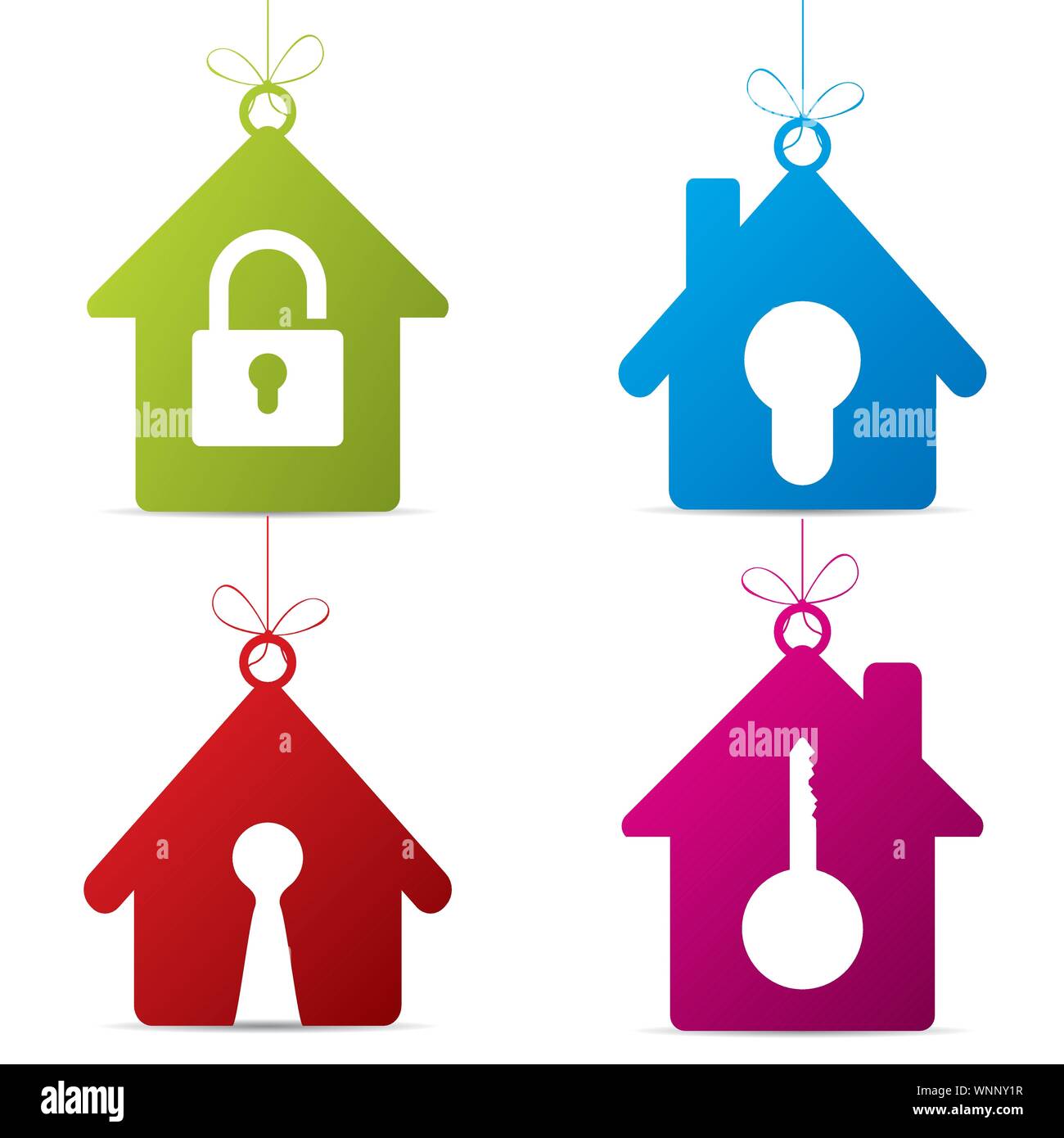 Hanging mortgage label set with symbols Stock Vector Image & Art - Alamy