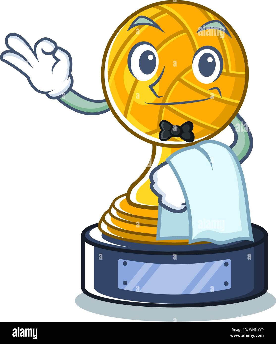 Waiter volleyball trophy in the character shape Stock Vector Image ...