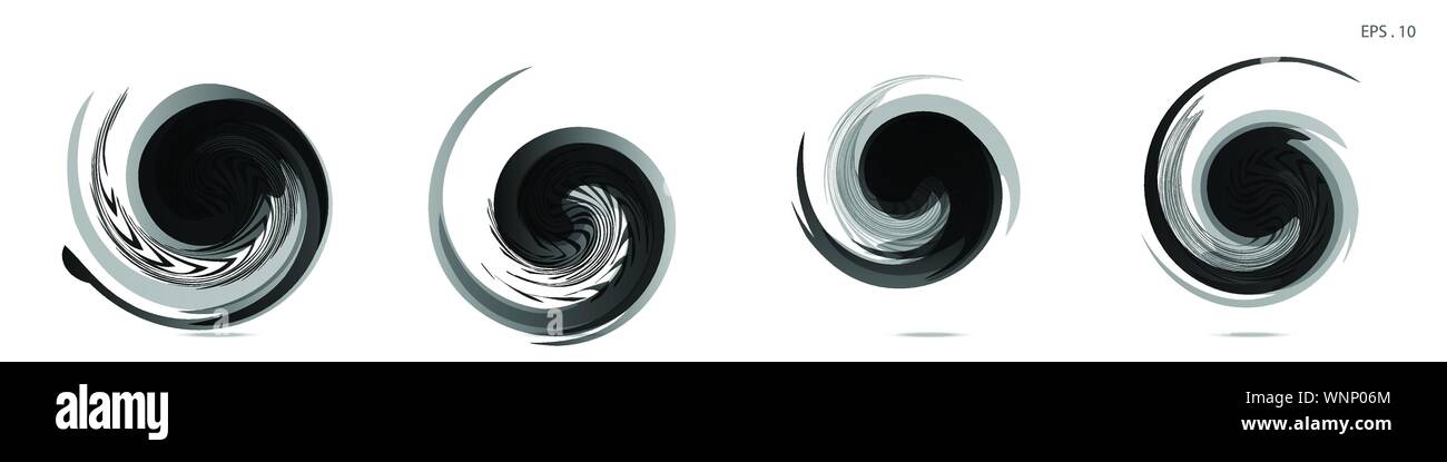 Collection of modern abstract graphic elements. Vortex vector ...