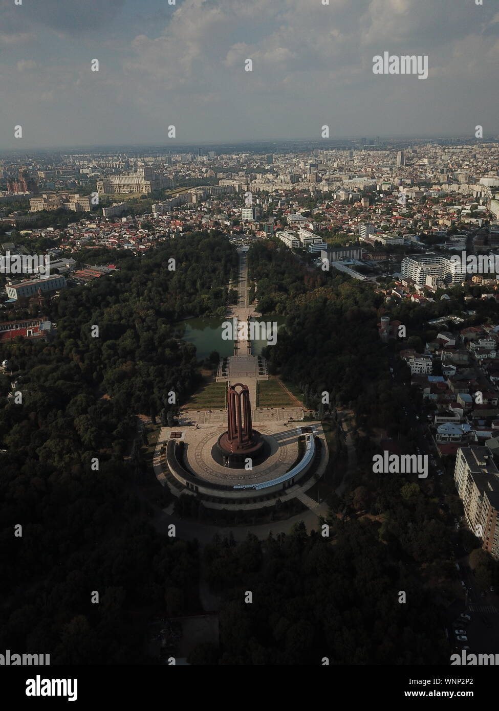 Bucharest Cityscape drone sights Romania Stock Photo - Alamy