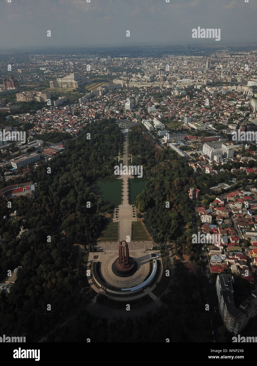 Bucharest Cityscape drone sights Romania Stock Photo - Alamy