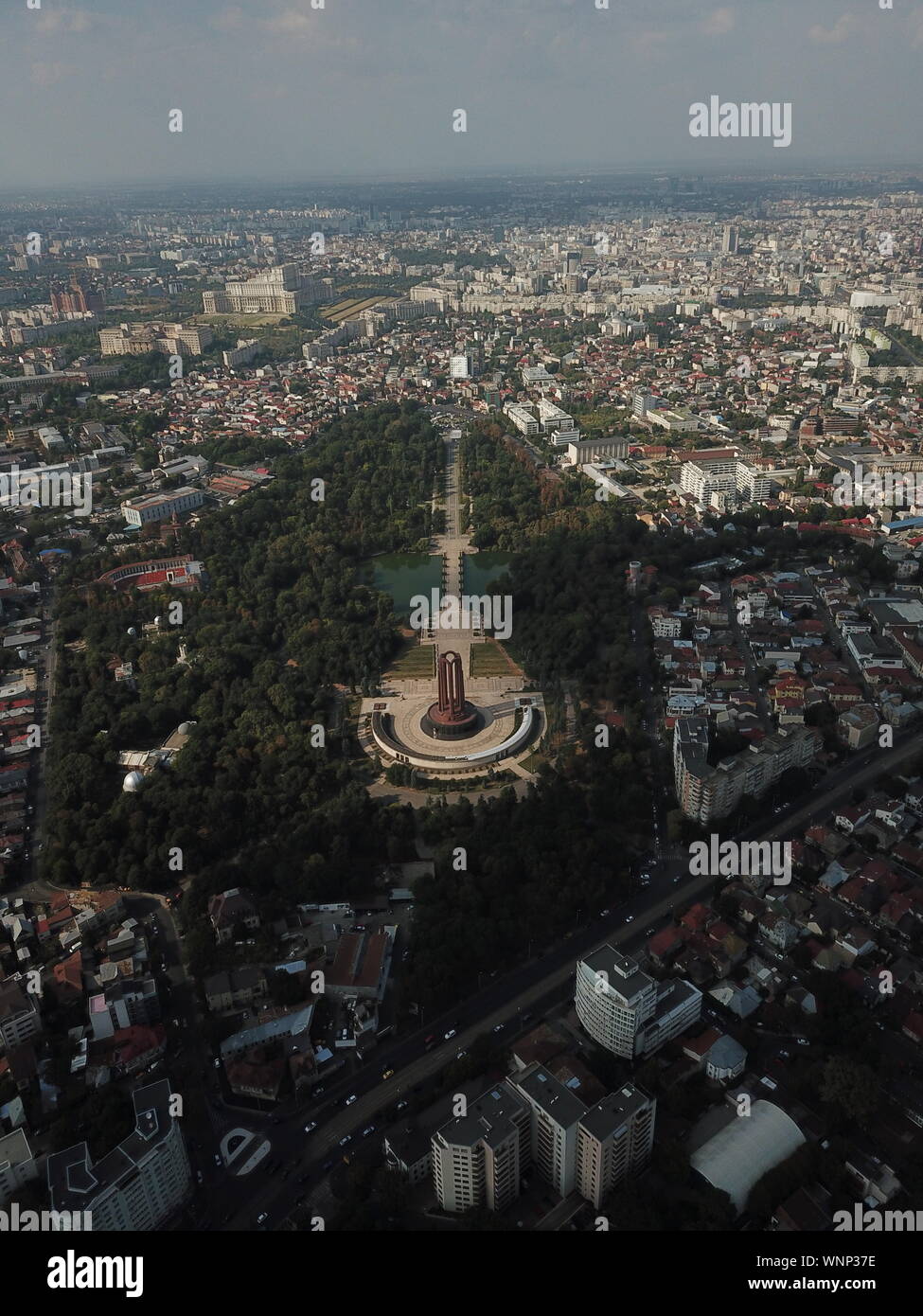 Bucharest Cityscape drone sights Romania Stock Photo - Alamy