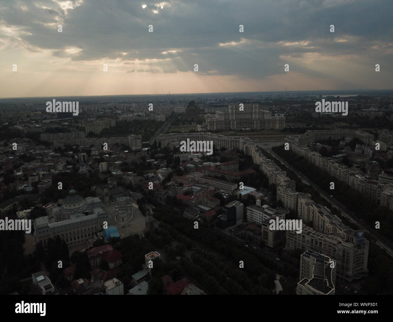 Bucharest Cityscape drone sights Romania Stock Photo - Alamy