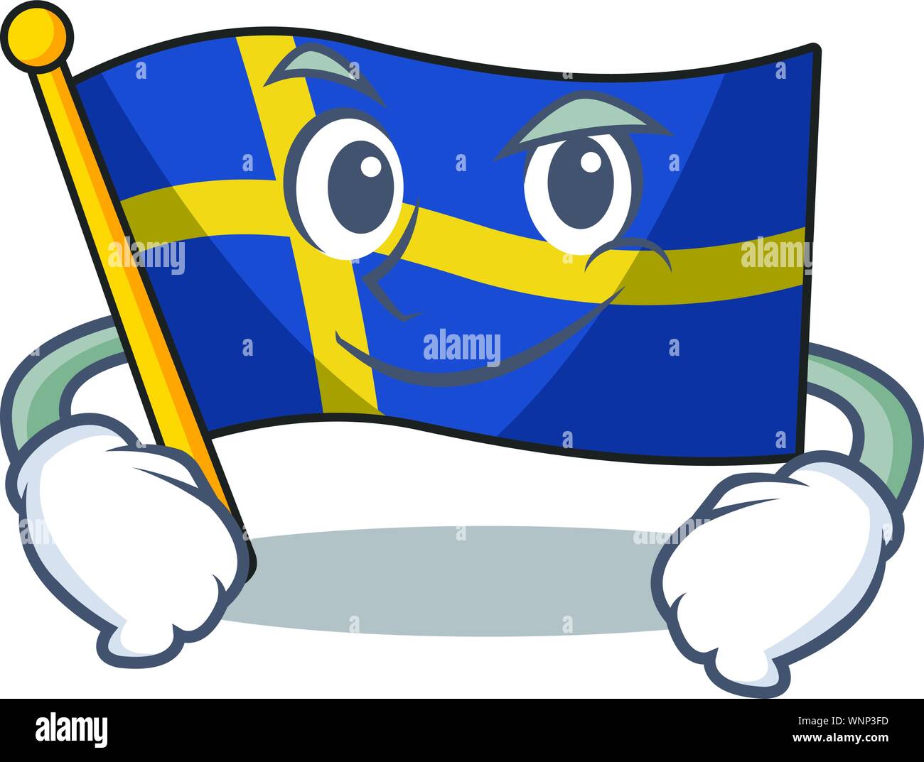 Smirking flag sweden isolated in the cartoon Stock Vector Image & Art ...
