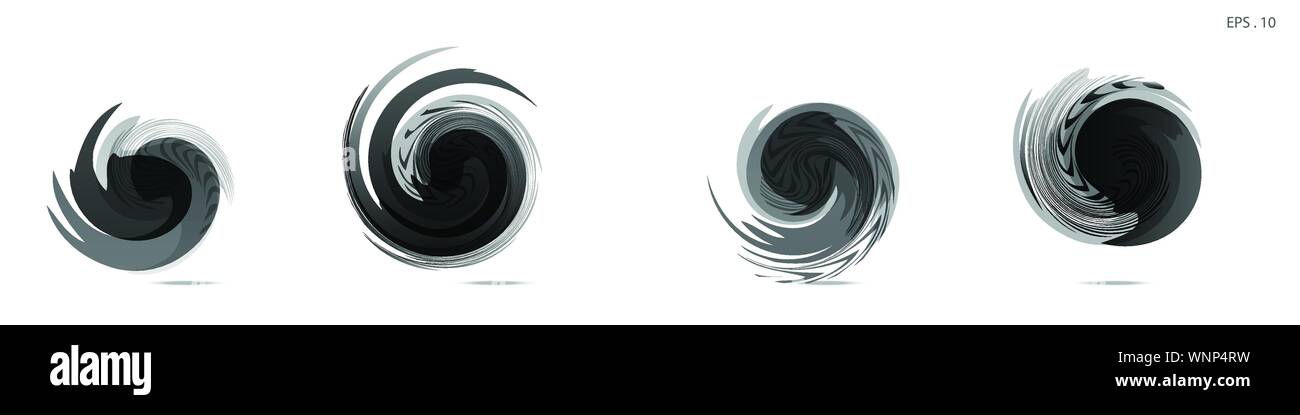 Collection of modern abstract graphic elements. Vortex vector ...