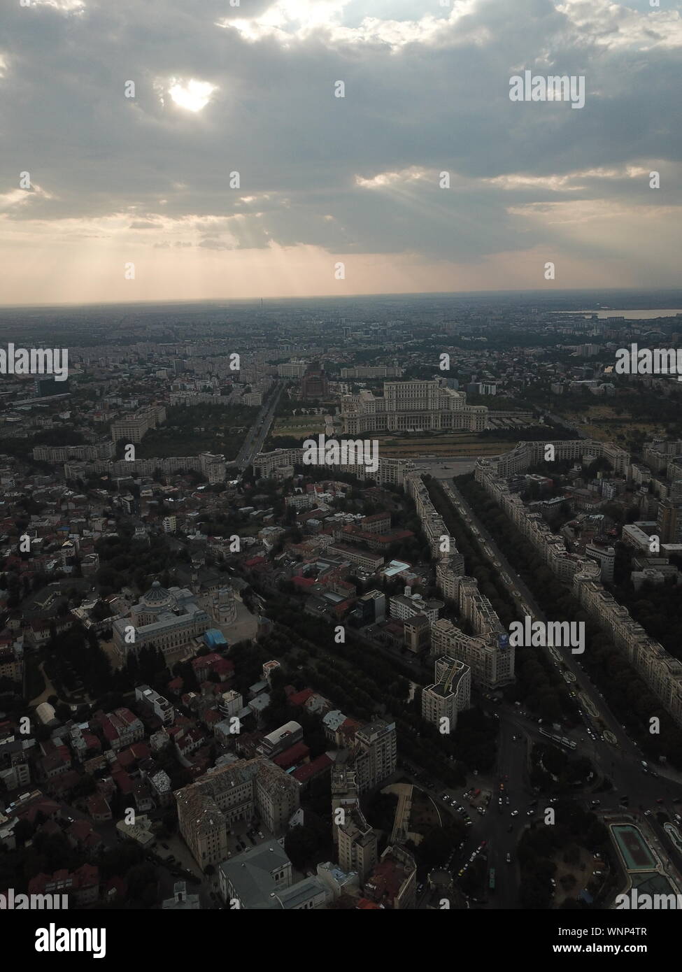 Bucharest Cityscape drone sights Romania Stock Photo - Alamy