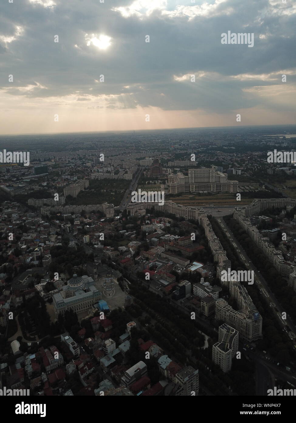 Bucharest Cityscape drone sights Romania Stock Photo - Alamy