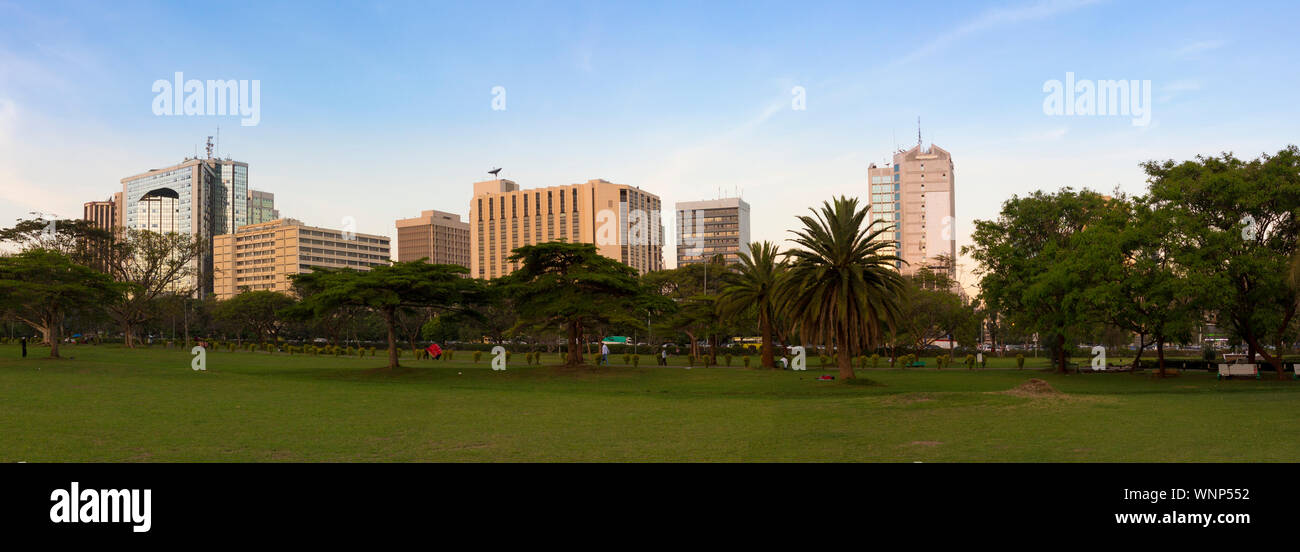 Panoramic view of downtown Nairobi and Central Park Stock Photo - Alamy