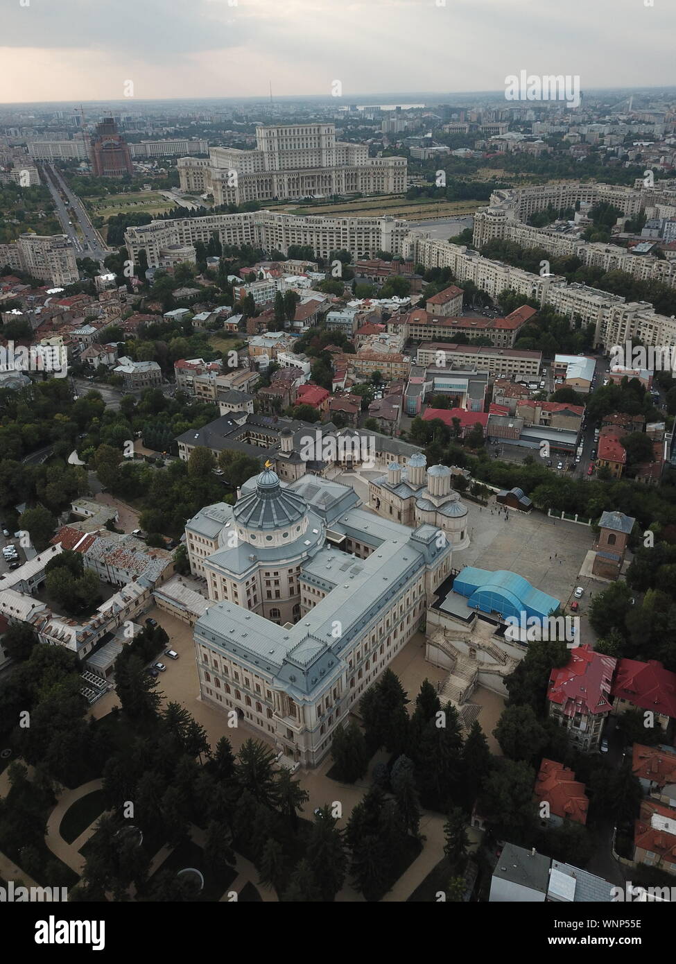 Bucharest Cityscape drone sights Romania Stock Photo - Alamy