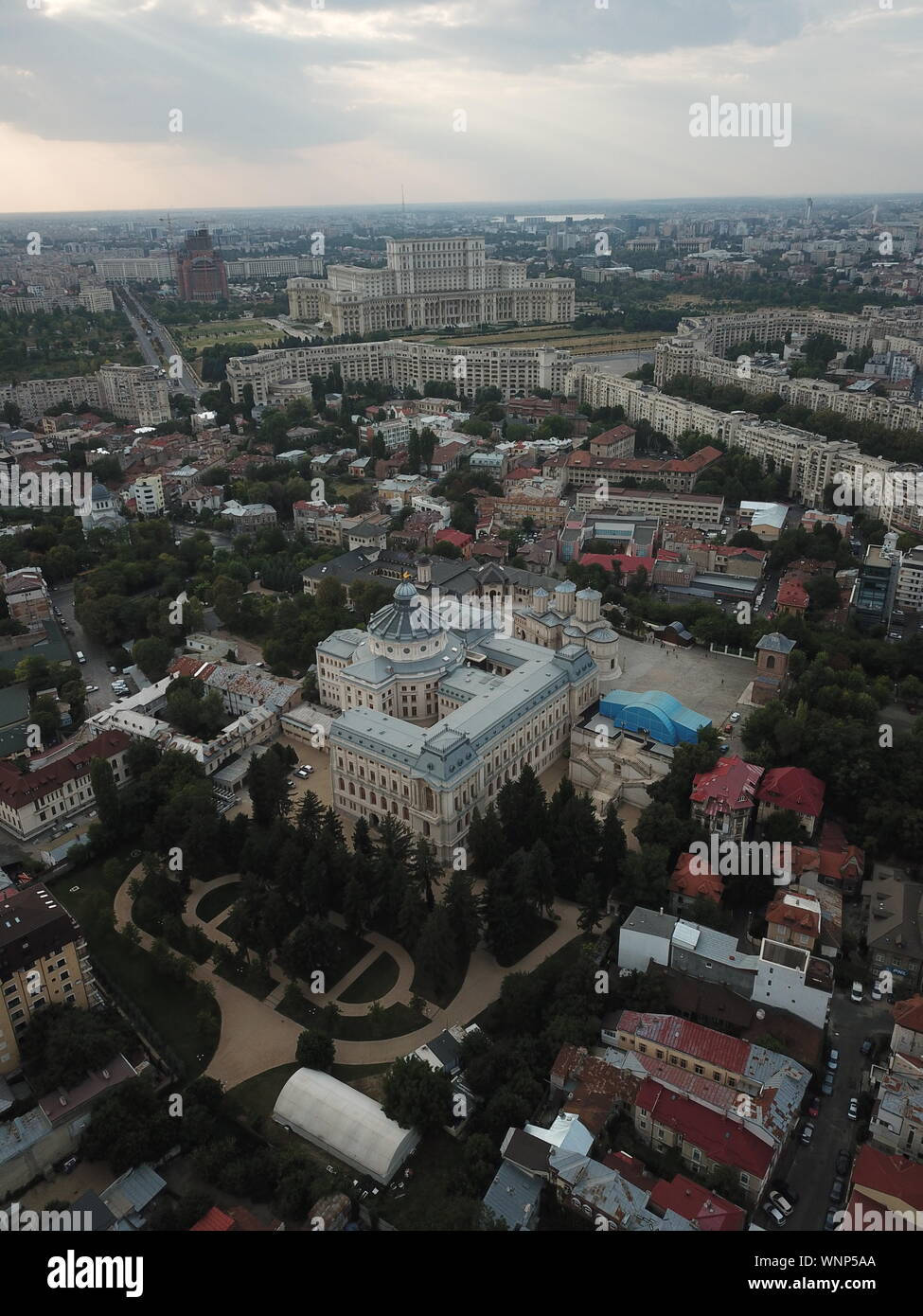 Bucharest Cityscape drone sights Romania Stock Photo - Alamy