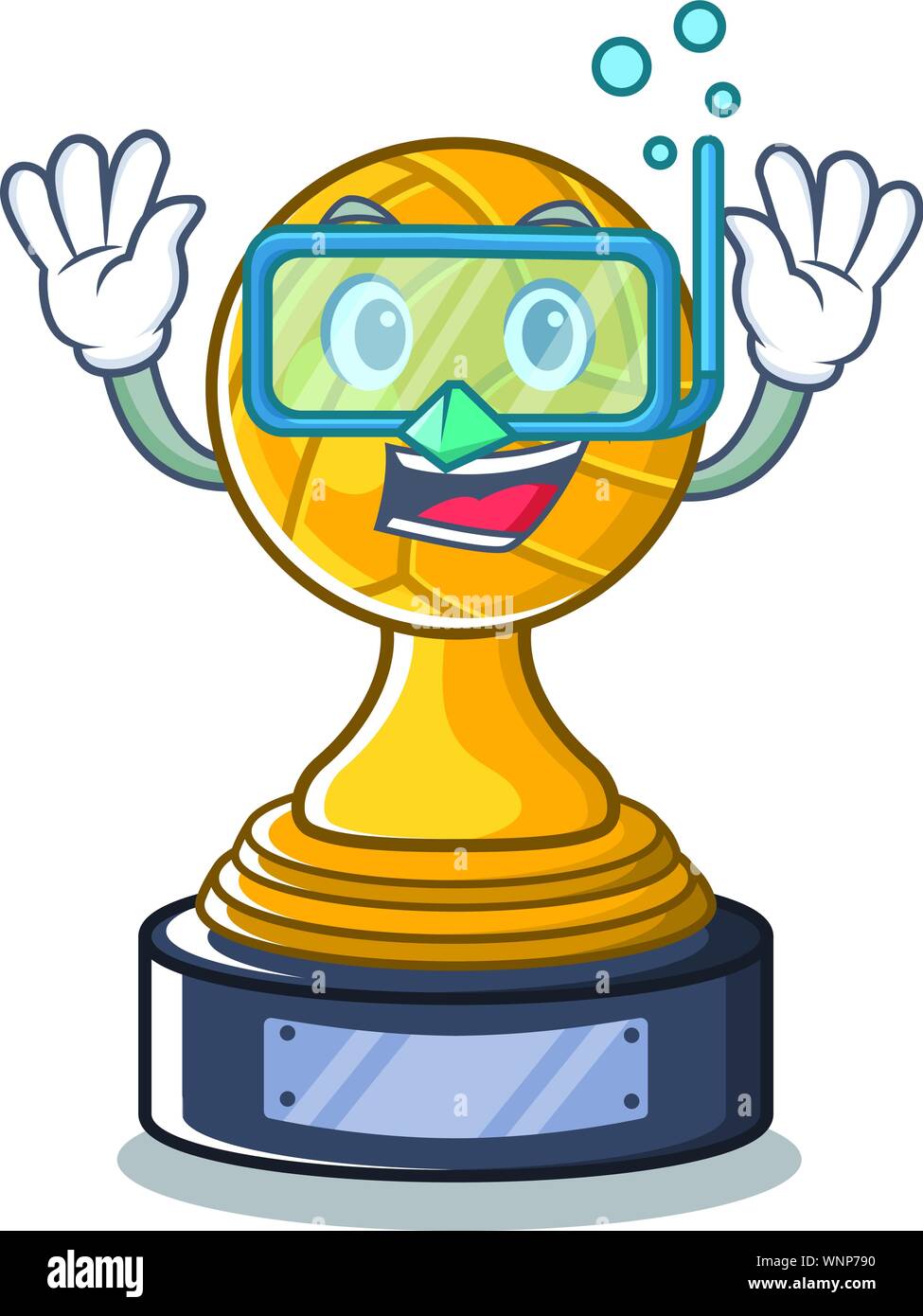 Diving volleyball cartoon trophy in mascot cupboard Stock Vector Image ...