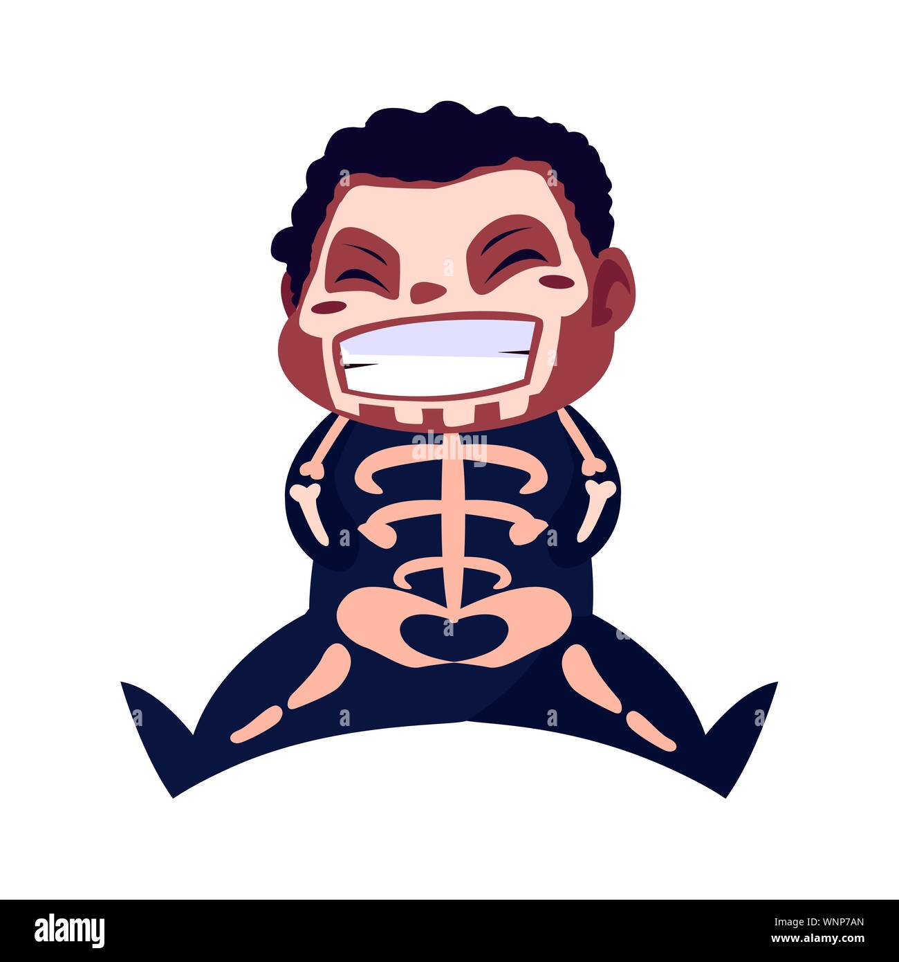 boy skeleton costume halloween celebration vector illustration Stock ...