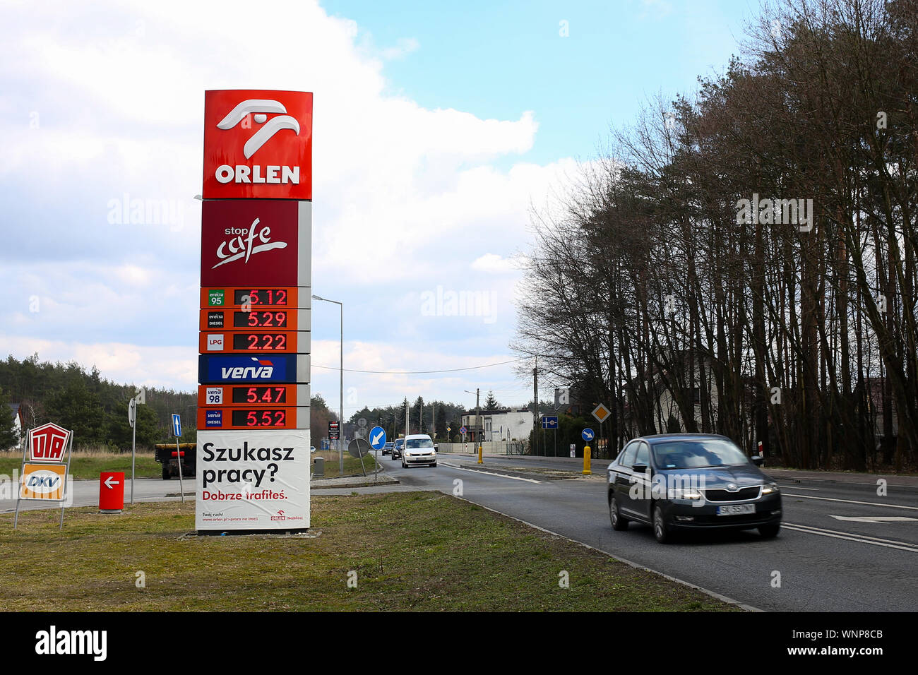 POLAND, CZESTOCHOWA, SILESIA -27 March 2019: ORLEN gas station, gas ...