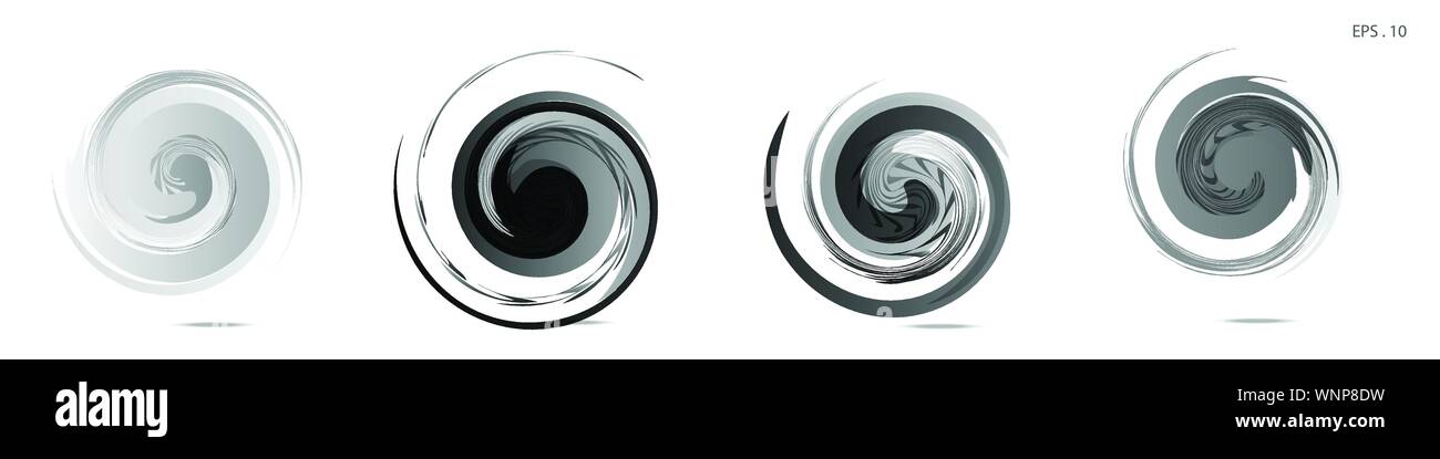 Collection of modern abstract graphic elements. Vortex vector ...