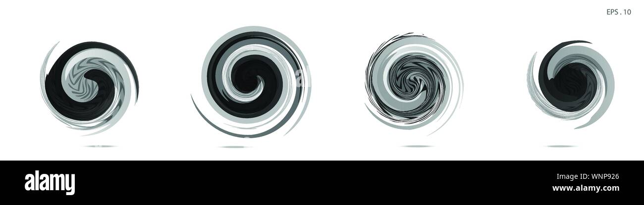 Collection of modern abstract graphic elements. Vortex vector ...